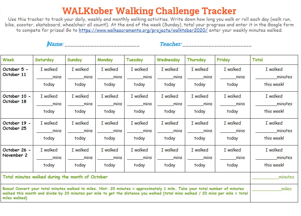 WALKTober Walking Challenge – WALKSacramento